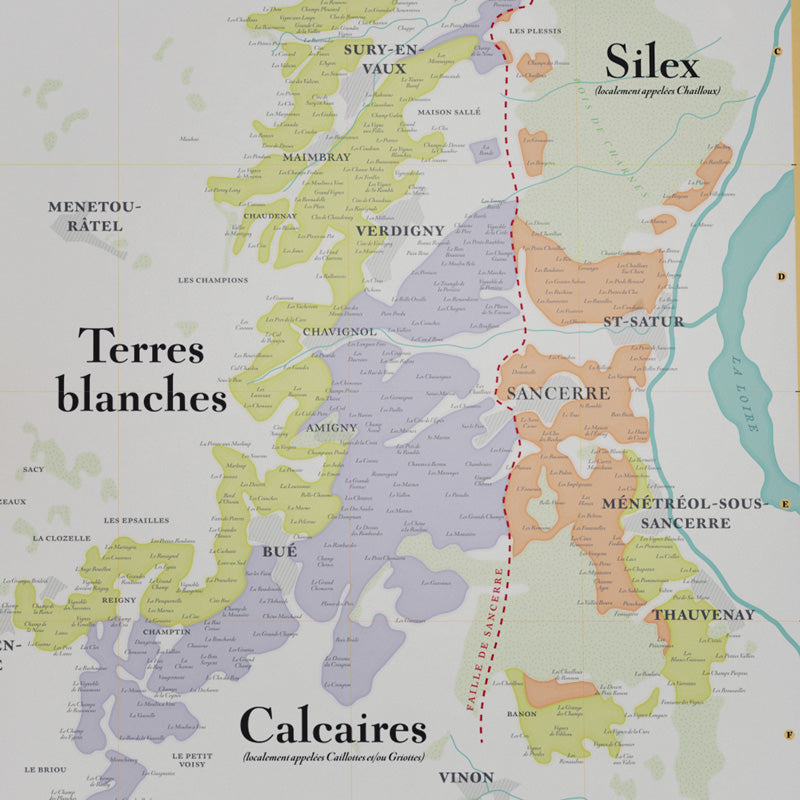 Sancerre Wine Map - Poster 50 x 70 cm – La Carte des Vins s'il vous plaît