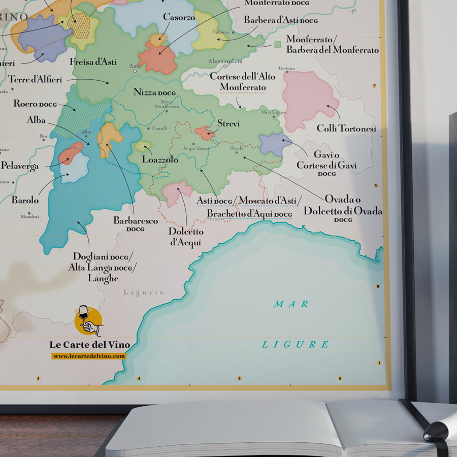 Piedmont Wine Map The Piemonte Wine Map Poster – Cocktailored